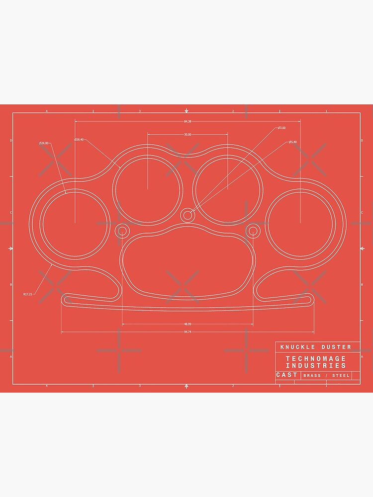 Knuckle Duster Schematic Photographic Print By Aromis Redbubble 