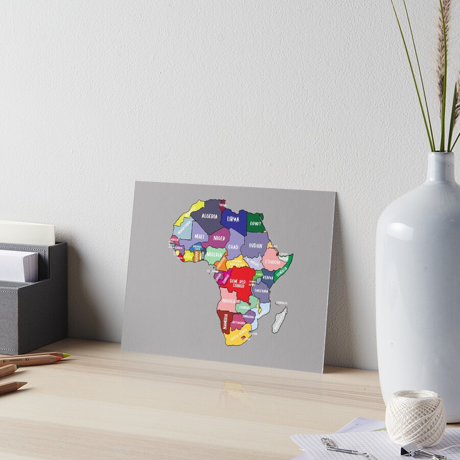 "Colorful map of Africa with country names, colored African Continent ...