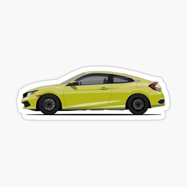 "Tonic Yellow Pearl Civic coupe" Sticker for Sale by OlegNaches | Redbubble