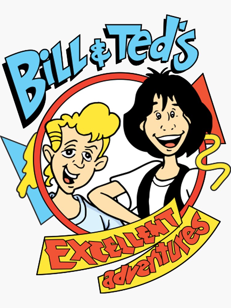 "Bill & Ted's Excellent Adventure - Cartoon" Sticker for Sale by ...