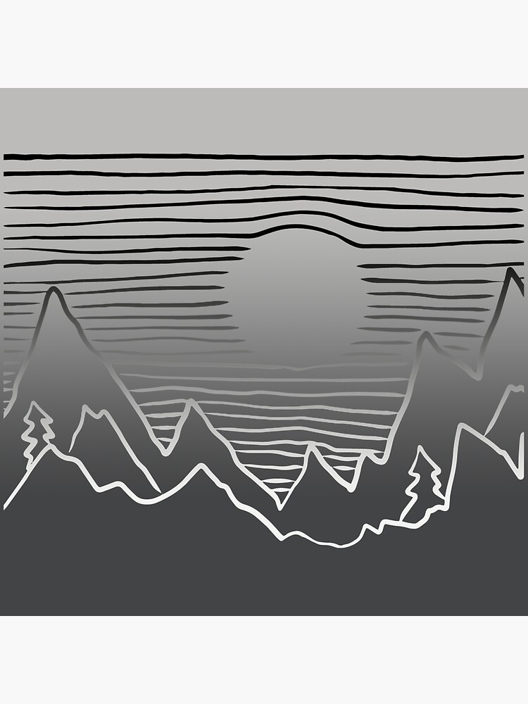 "Eryri Sunset Monochrome Gray" Sticker for Sale by coco-pipes | Redbubble