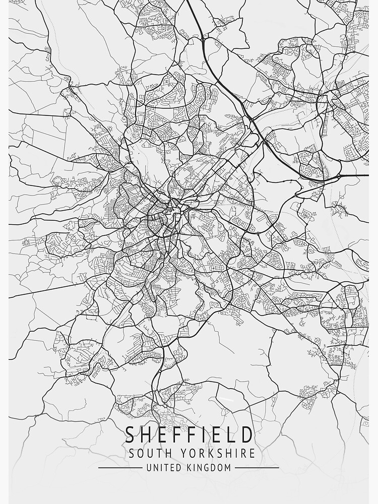 Póster «Sheffield, Inglaterra, Reino Unido mapa de la ciudad mapa» de ...