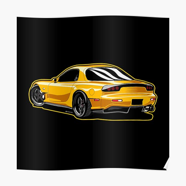 "MAZ DA RX7 illustration" Poster for Sale by ASAKDESIGNS | Redbubble