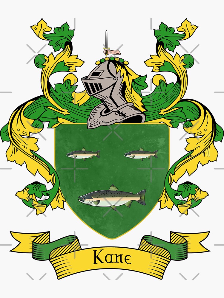 "Kane Coat of Arms | Kane Family Crest" Sticker for Sale by chuppys ...