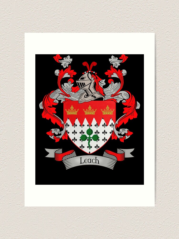"Leach Coat of Arms | Leach Family Crest" Art Print by chuppys | Redbubble