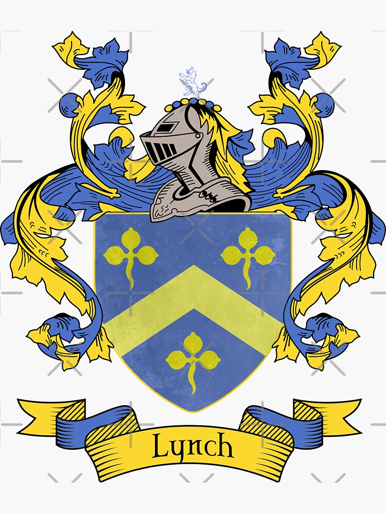 Pegatina «Escudo de armas de Lynch | Cresta de la familia Lynch» de ...