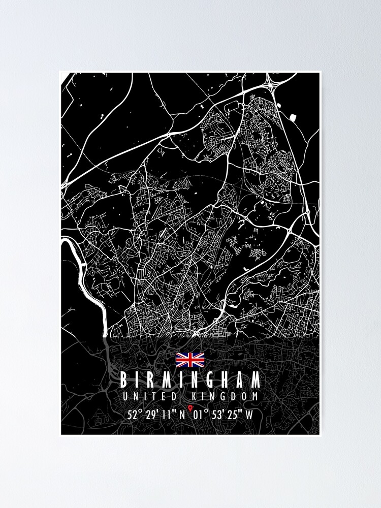 "Birmingham Map United Kingdom" Poster for Sale by hatimelhag | Redbubble