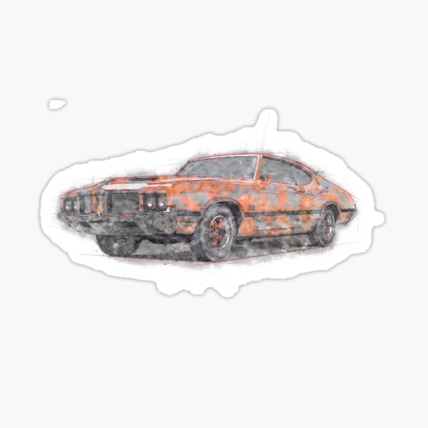 "pontiac 442 Oldsmobile Cutlass" Sticker for Sale by trabaxo | Redbubble