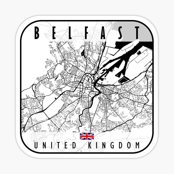 "Belfast Map United Kingdom" Sticker for Sale by hatimelhag | Redbubble
