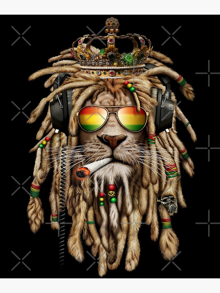 "Rastafarian clothing and Reggae apparel with Reggae Lion " Poster for ...