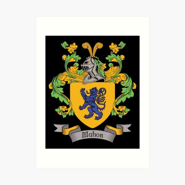 "Mahon Coat of Arms | Mahon Family Crest" Art Print by chuppys | Redbubble