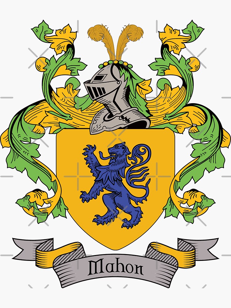 "Mahon Coat of Arms | Mahon Family Crest" Sticker by chuppys | Redbubble