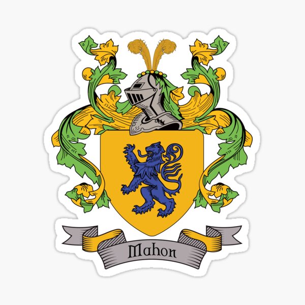 "Mahon Coat of Arms | Mahon Family Crest" Sticker by chuppys | Redbubble