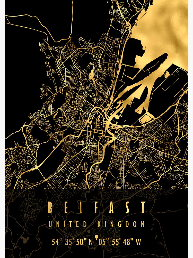 "Belfast Map United Kingdom" Sticker for Sale by hatimelhag | Redbubble