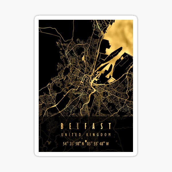 "Belfast Map United Kingdom" Sticker for Sale by hatimelhag | Redbubble