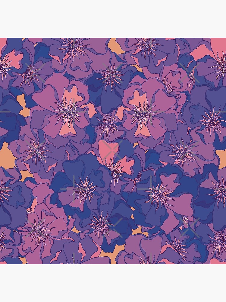 "Flower pattern in violet and peachy colors , seamless" Poster for Sale ...