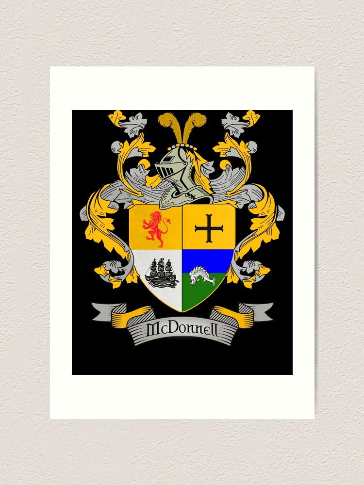"McDonnell Coat of Arms | McDonnell Family Crest" Art Print for Sale by ...