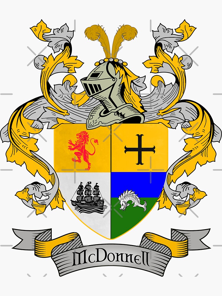 "McDonnell Coat of Arms | McDonnell Family Crest" Sticker for Sale by ...