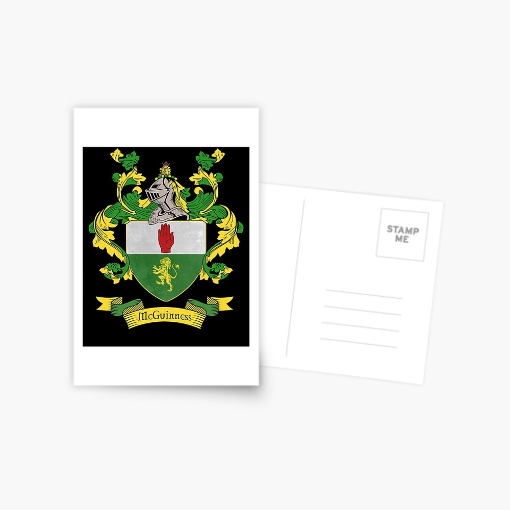 "McGuinness Coat of Arms | McGuinness Family Crest" Postcard for Sale ...