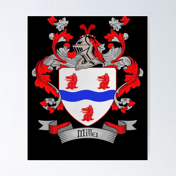 "Miller Coat of Arms | Miller Family Crest" Poster for Sale by chuppys ...