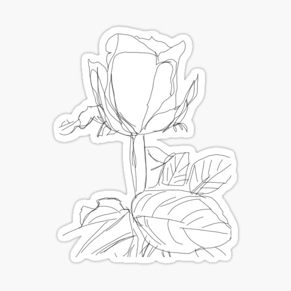 "Rose Line Art Drawing" Sticker for Sale by ErisLineArt | Redbubble