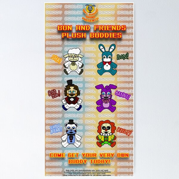 "The Walten Files Bon And Friends Plush Buddy Poster" Poster for Sale ...