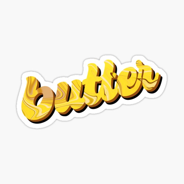 "butter BTS song typography art" Sticker for Sale by elisthetic | Redbubble