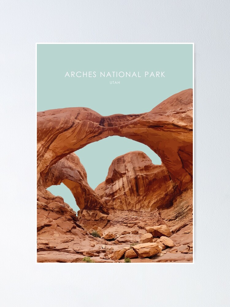 "Arches National Park, Utah Travel Illustration" Poster for Sale by ...