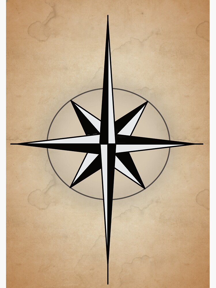 "Basic Compass Rose" Sticker for Sale by 13SkiesStudio | Redbubble