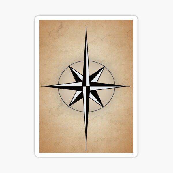"Basic Compass Rose" Sticker for Sale by 13SkiesStudio | Redbubble