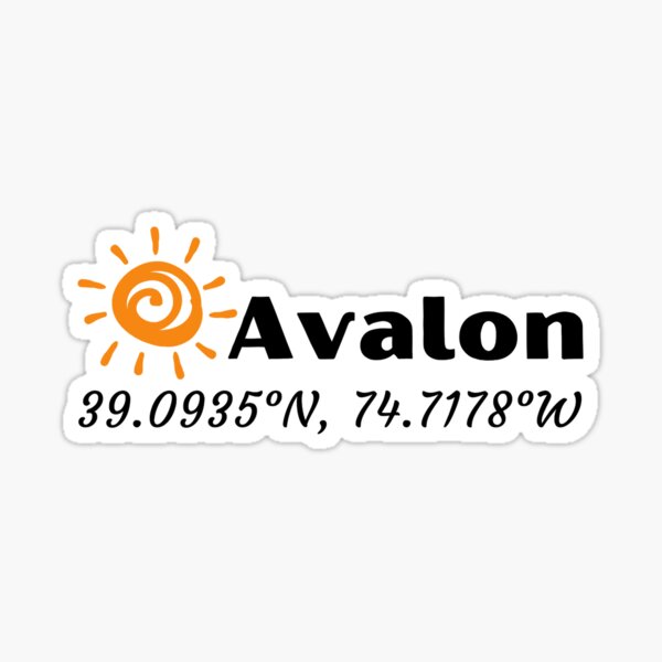 "Avalon, New Jersey longitude and latitude" Sticker for Sale by ...