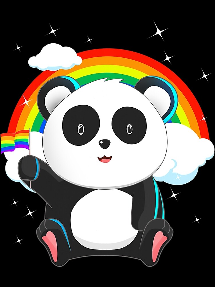 Lámina fotográfica «Oso panda del orgullo LGBT con arco iris para el ...