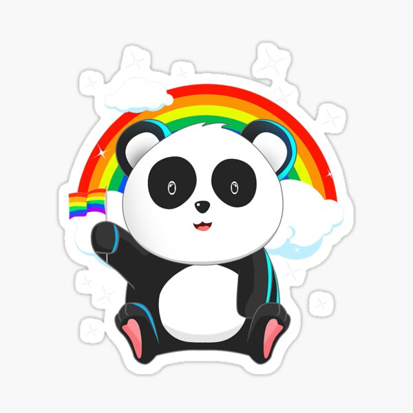 Pegatina «Oso panda del orgullo LGBT con arco iris para el mes del ...