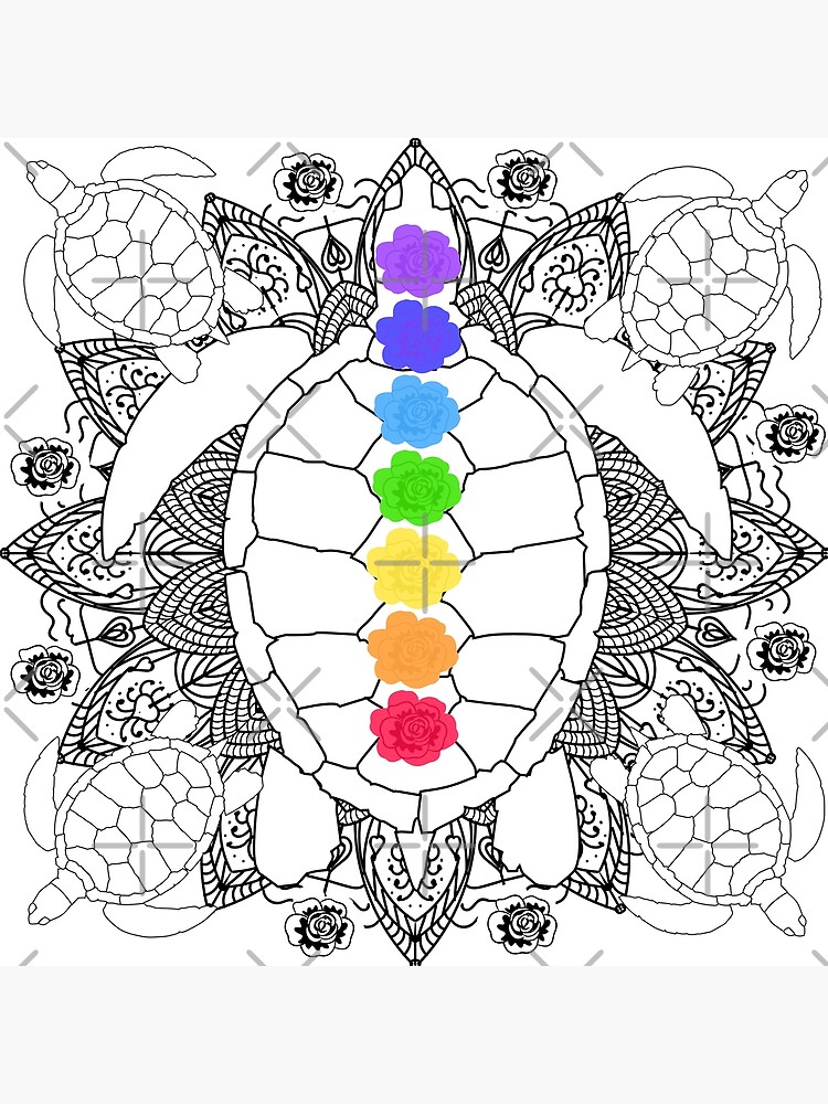 "Magic Sea Turtle Chakra Mandala" Poster for Sale by fontspree | Redbubble