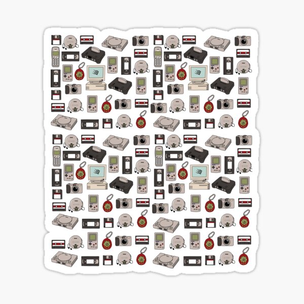 "Nostalgia Retro 90s Technology for Nerds" Sticker by PinkPlatypus ...