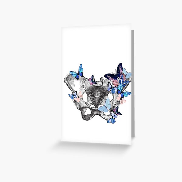 "Feminism, anatomy, anatomical art, blue butterflies,female bones of ...