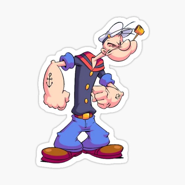 "Popeye " Sticker for Sale by Roby-Fox | Redbubble