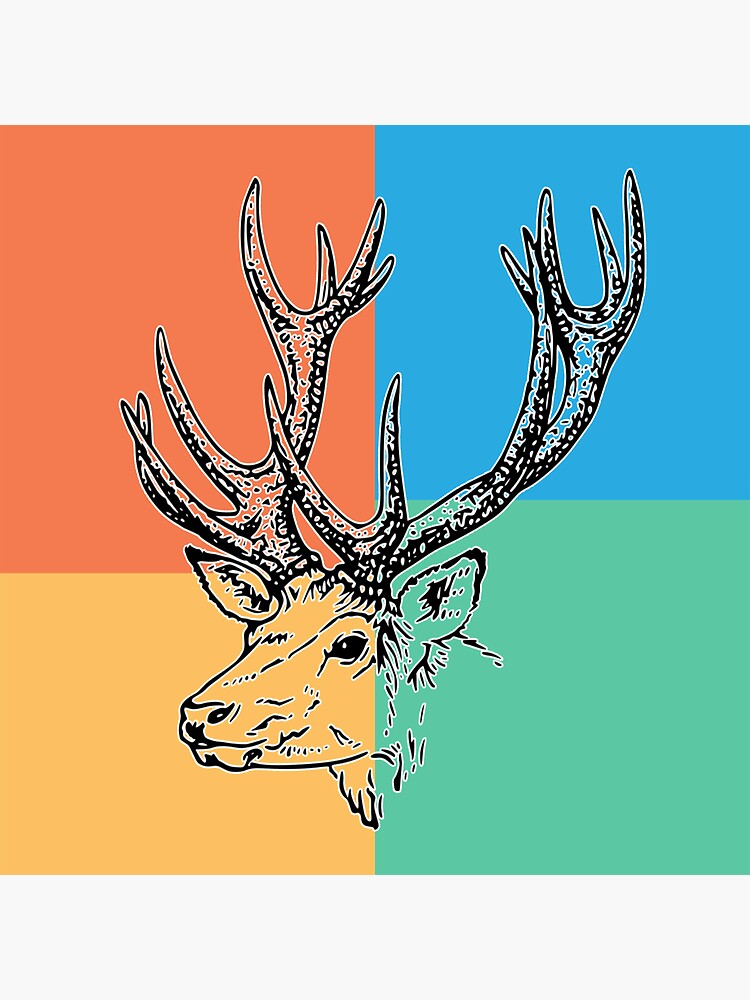 "Elk or Sambar Deer" Sticker for Sale by PodiShawna | Redbubble