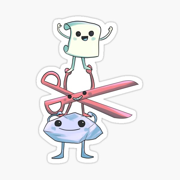 "Rock Paper Scissors " Sticker for Sale by Darthblueknight | Redbubble
