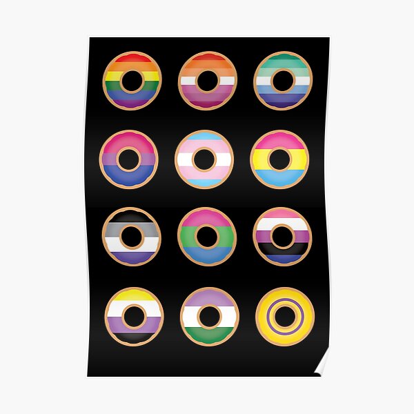 "LGBT Pride Flag Donuts " Poster for Sale by Tiffanality | Redbubble