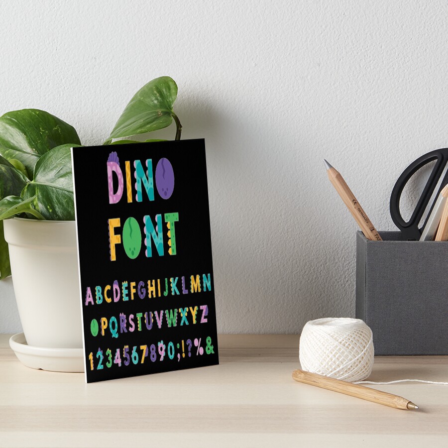 "Dino alphabet and cute abc letters dinosaurs sticker" Art Board Print ...