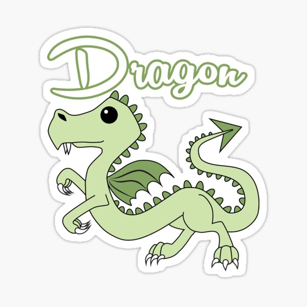 "Dragon With Title" Sticker by mstiv | Redbubble