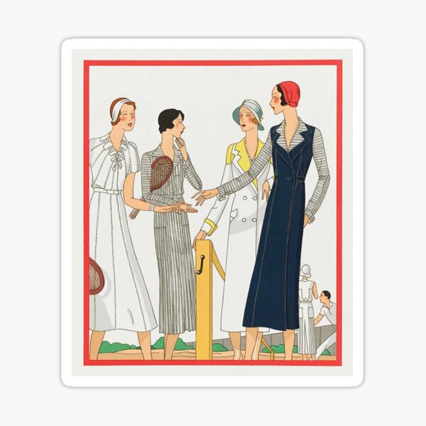 "Art Deco Four women in tennis clothes (1931) by Redfern" Sticker for ...