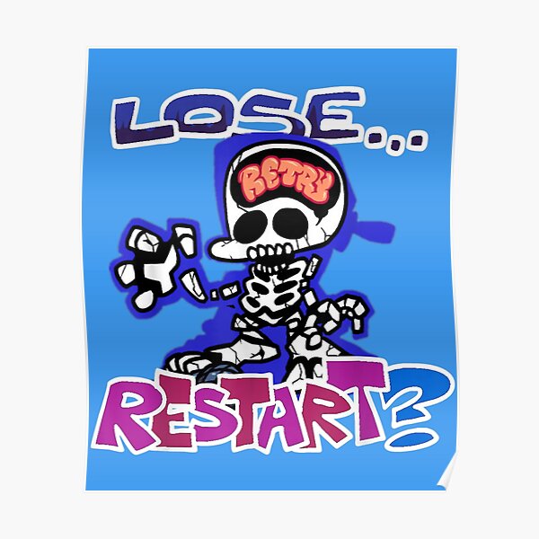 "Friday Night Funkin Lose Restart Kids" Poster for Sale by DennyZiebert ...