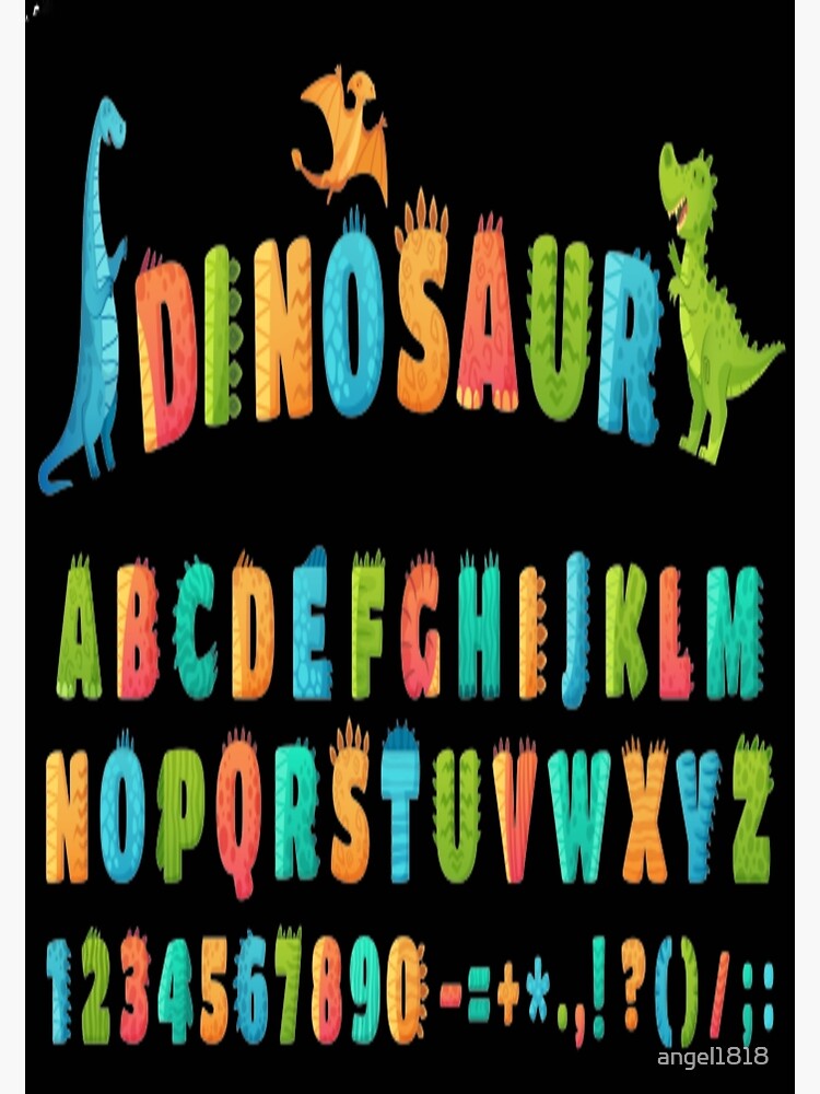 "school dinosaur alphabet letters and numbers sticker" Poster for Sale ...