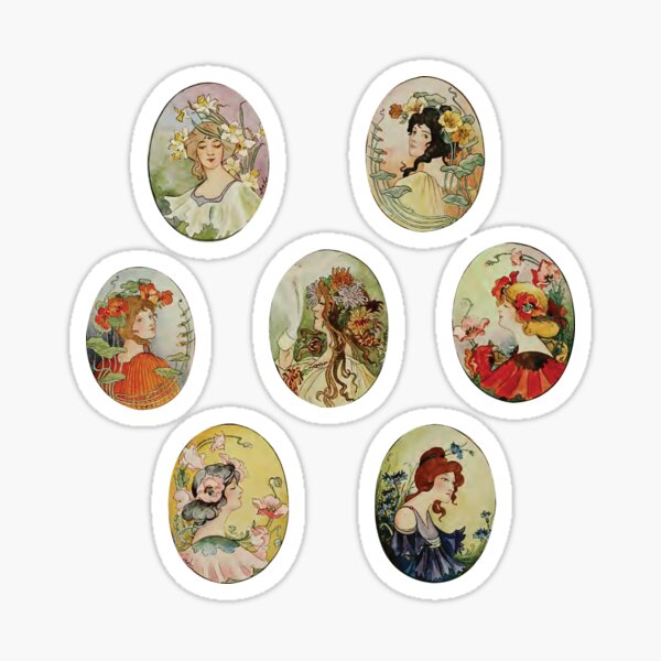 "Vintage Ladies Portraits Sticker Pack" Sticker for Sale by ...