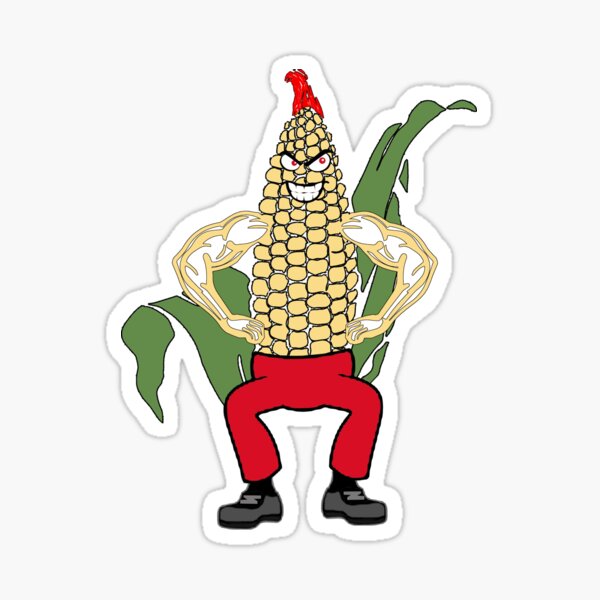 "Fighting Corn Mascot Logo - Funny Nebraska " Sticker for Sale by ...