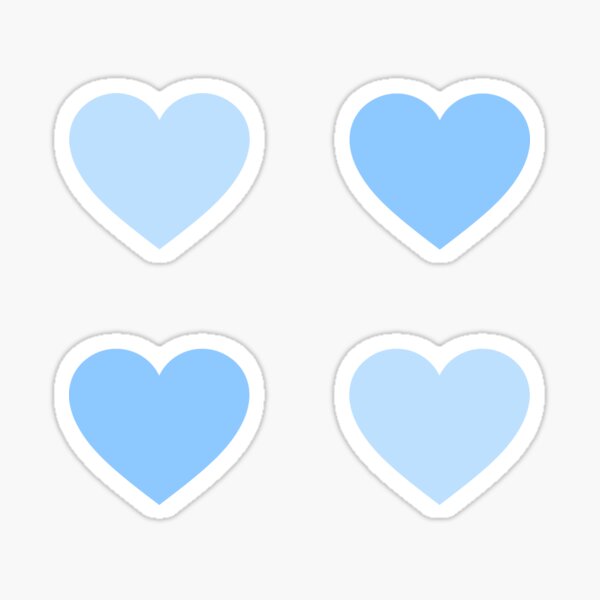 "4 aesthetic blue colored hearts pack" Sticker for Sale by sonia10 ...