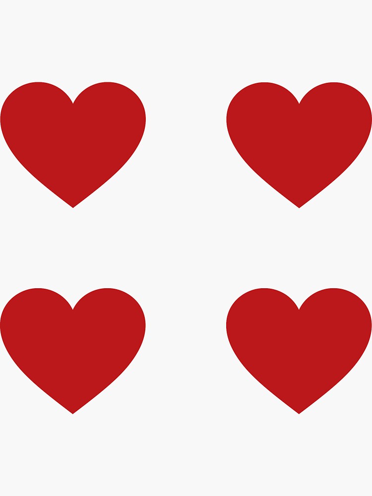 "4 aesthetic red colored hearts pack" Sticker for Sale by sonia10 ...