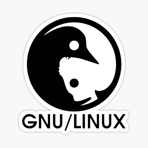 "Gnu Linux / Yin Yang #1" Sticker for Sale by slowrotation | Redbubble